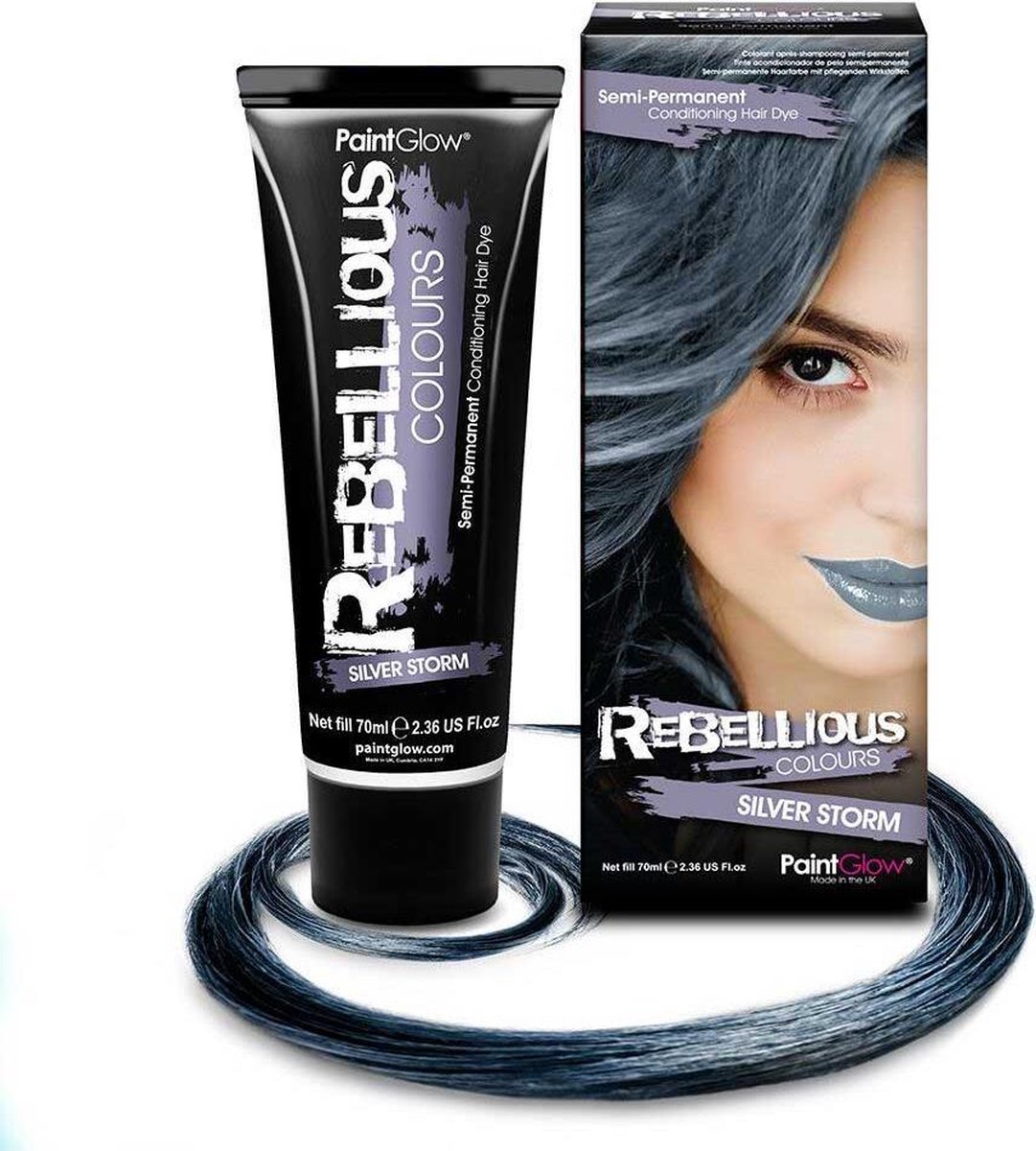 PaintGlow semi permanente haarverf Silver Storm - 100ml | bol