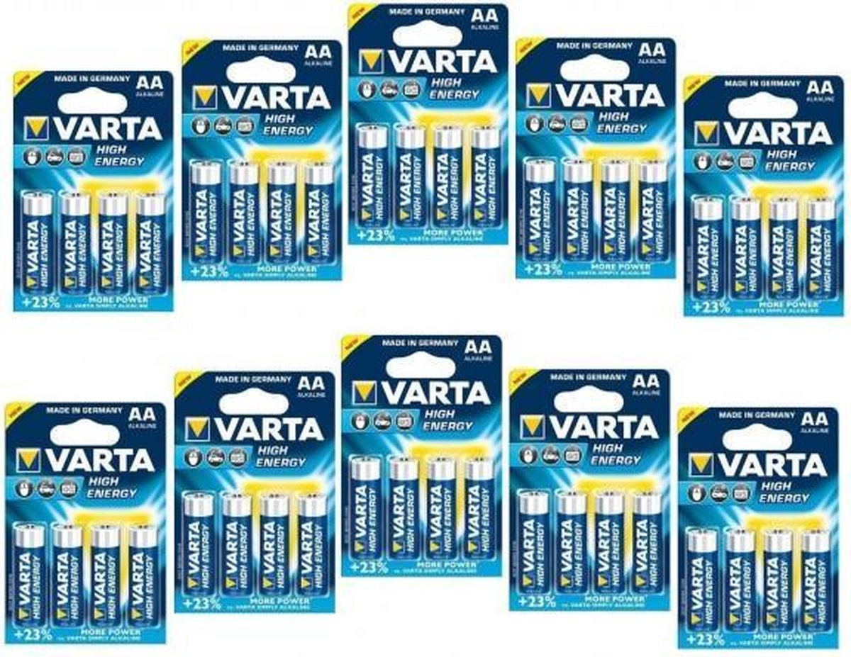 Remise plaque 40 pièces (10 blisters de 4 pcs) - Piles alcalines Varta ...