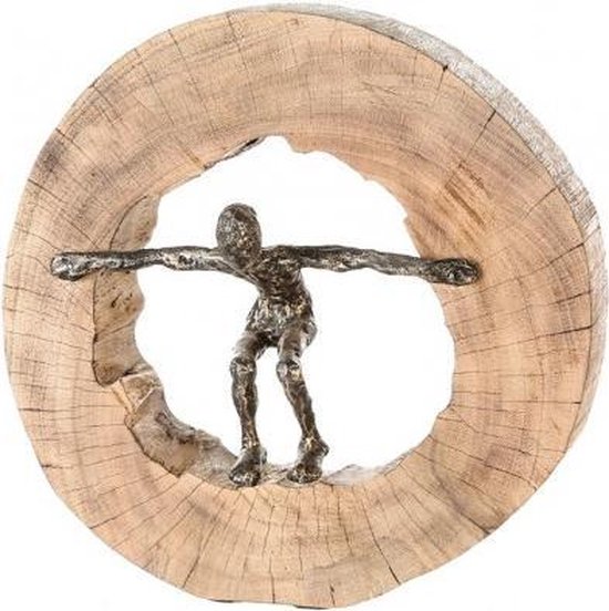 Gilde Handwerk Sculptuur Jump van mangohout en aluminium | bol