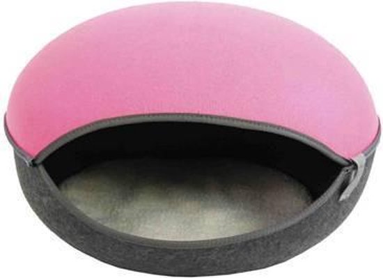 CanadianCat Company Kattenmand - Roze/Grijs - Ø 45 cm | bol.com