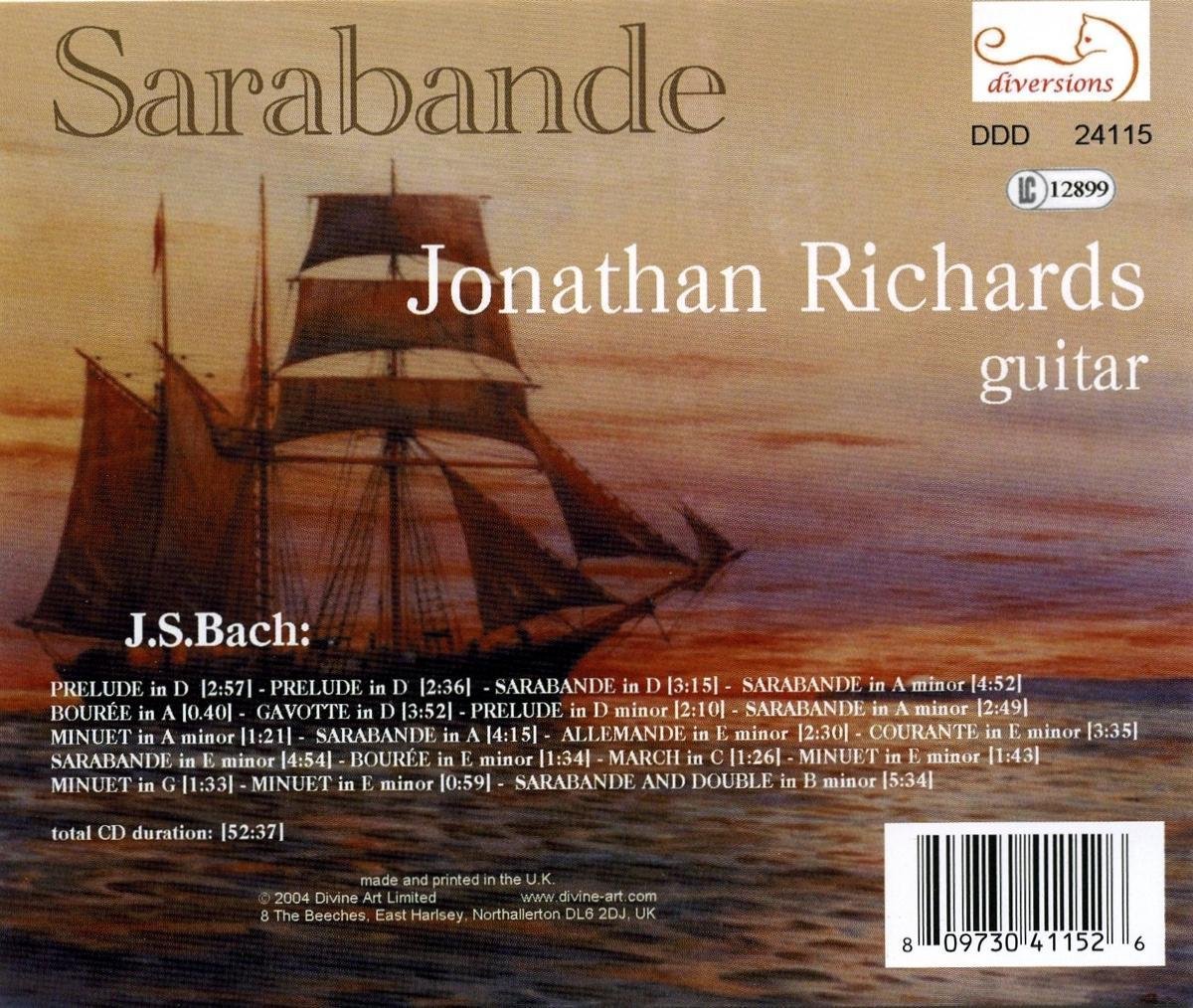 Jonathan Richards - Bach: Sarabande (CD), Jonathan Richards | Muziek | bol