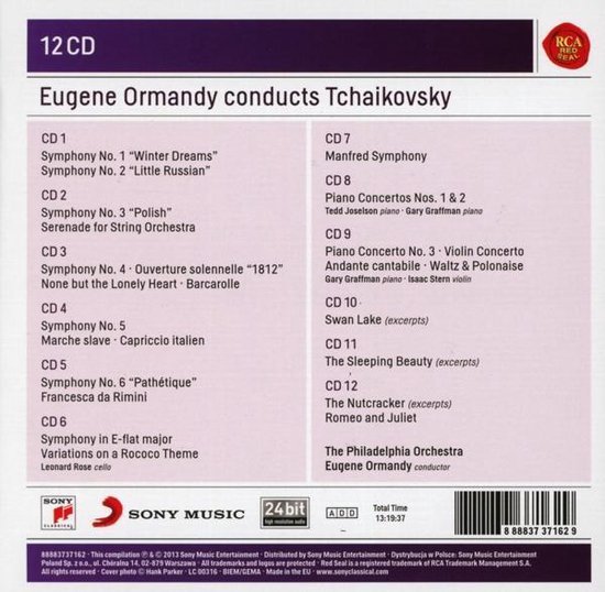 Eugene Ormandy Conducts T, P.I. Tchaikovsky | CD (album) | Muziek | bol.com