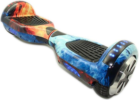 Hoverboard 6.5 Inch, Flame Rood/Blauw, Samsung accu, Bluetooth, full ...