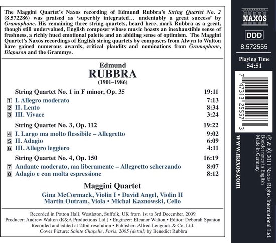 Maggini Quartet - String Quartets 1, 3 & 4 (CD), Maggini Quartet | Muziek | bol
