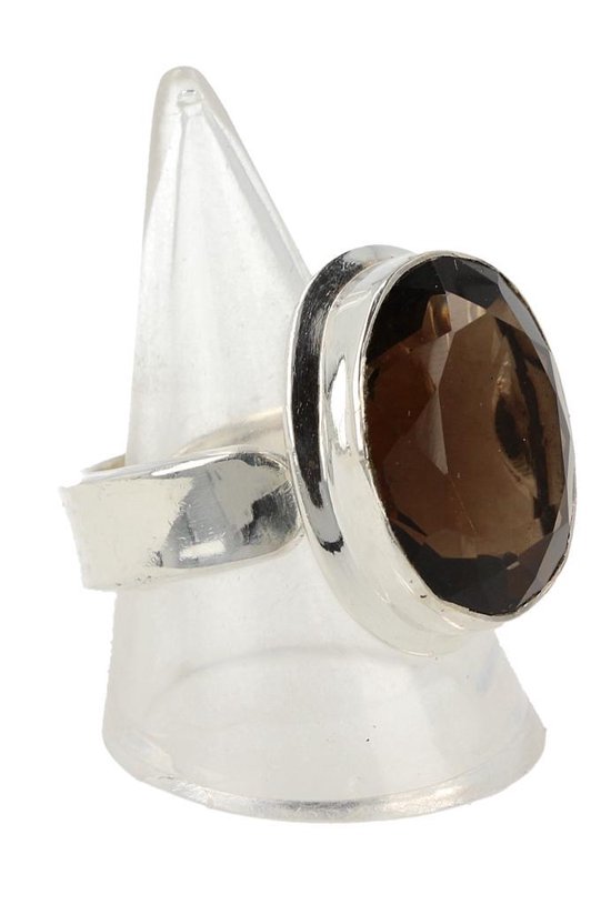 Rookkwarts edelsteen ring – Echt zilver – verstelbaar | bol.com