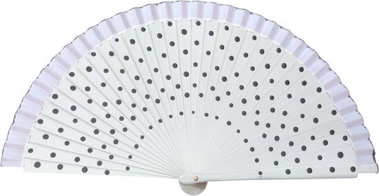 Spaanse flamenco waaier - wit zwart hout - bij jurk | bol