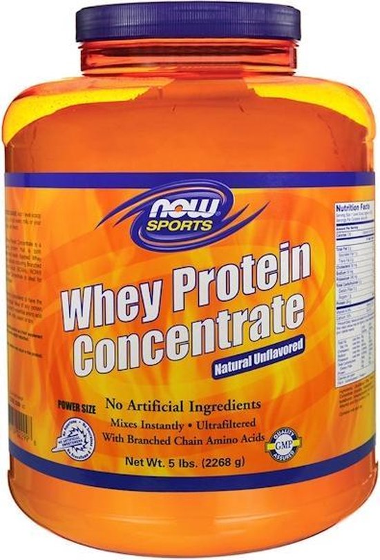 Whey Protein Concentrate - Natural Unflavored (2268 gram) - Now Foods | bol