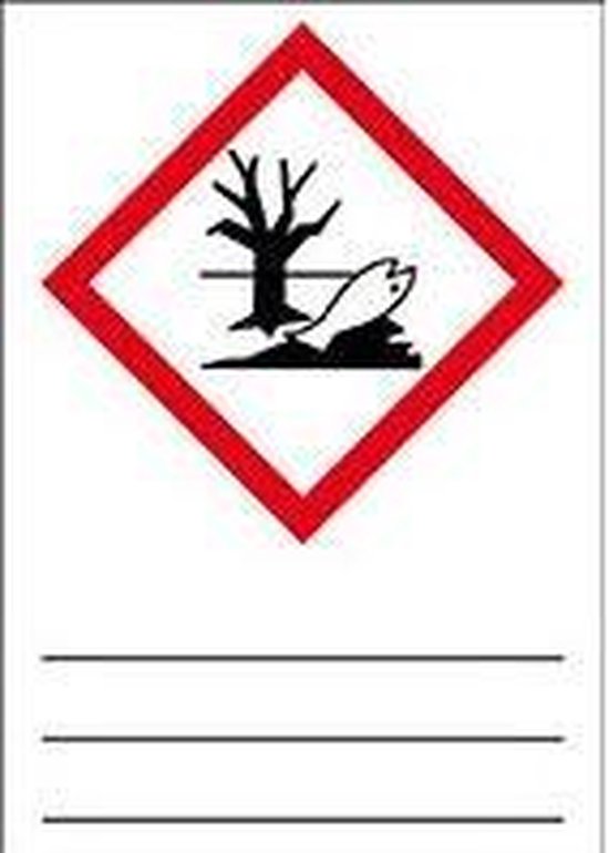GHS09 milieugevaarlijke stoffen sticker, beschrijfbaar 105 x 148 mm ...