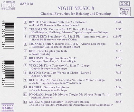 Night Music 8: Classical Favourites for Relaxing and Dreaming, various ...