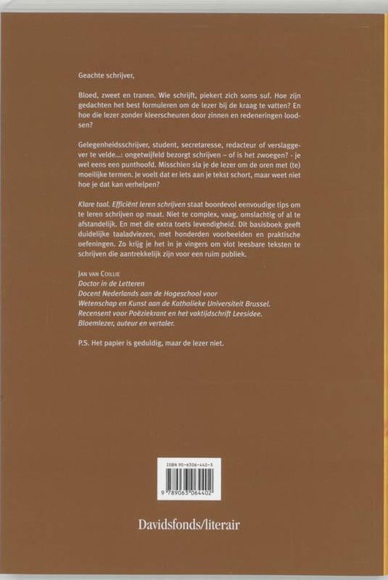 Klare Taal Jan Van Coillie 9789063064402 Boeken