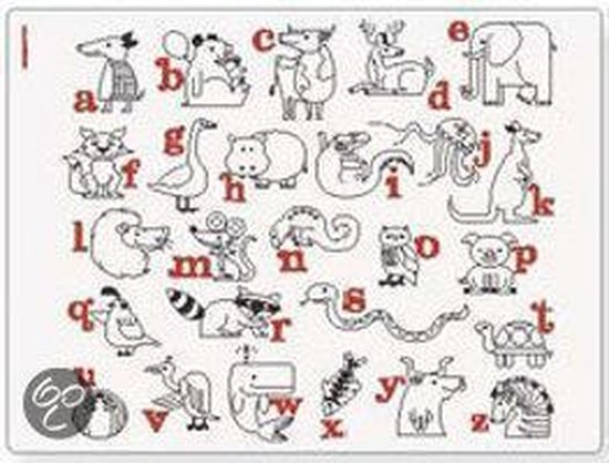 Modern Twist Mark Matz Alphabet Animals Placemat - 40 x 32 cm - Wit | bol