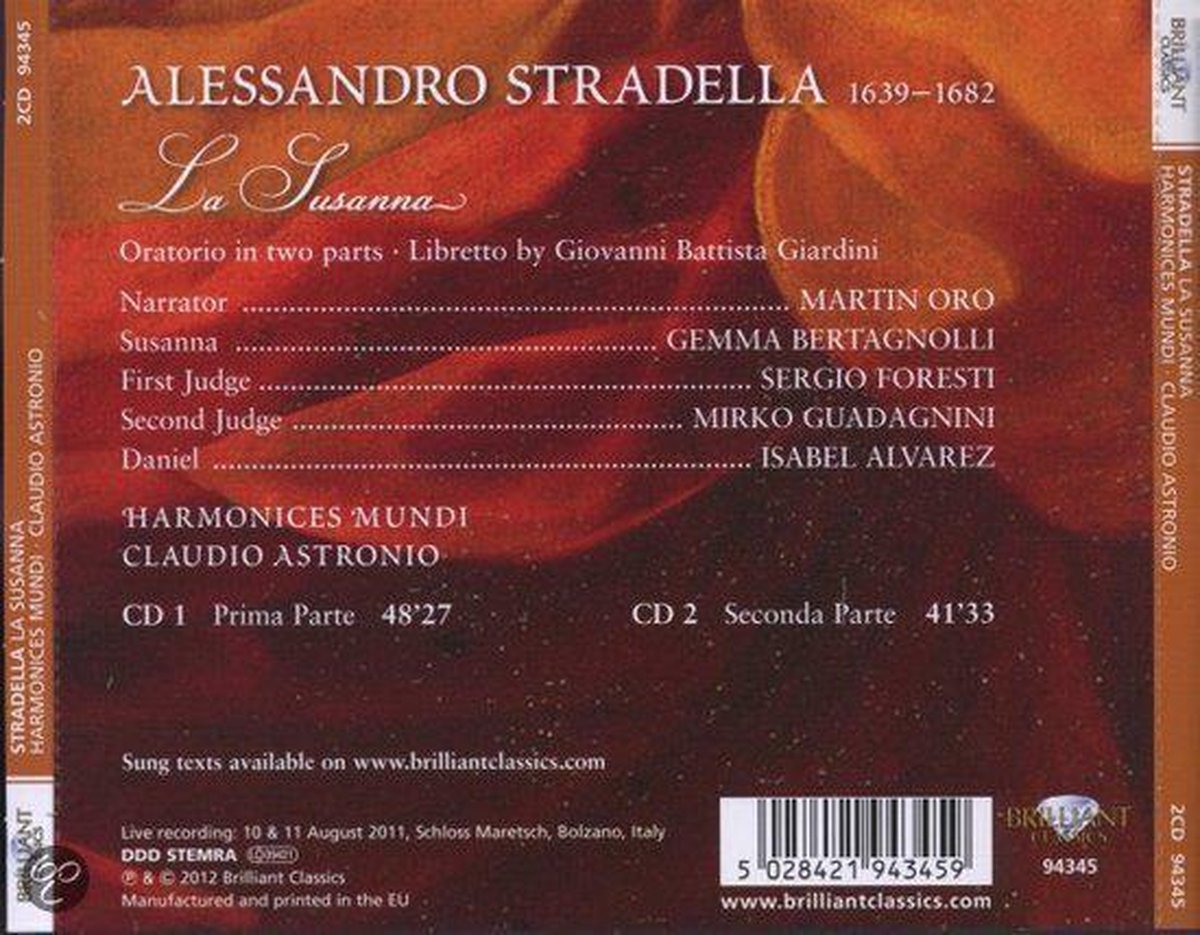 Stradella: La Susanna, Harmonices Mundi | CD (album) | Muziek | bol