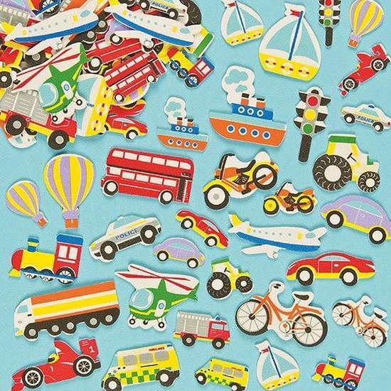 Foam stickers vervoersmiddelen (108 stuks per verpakking) | bol.com