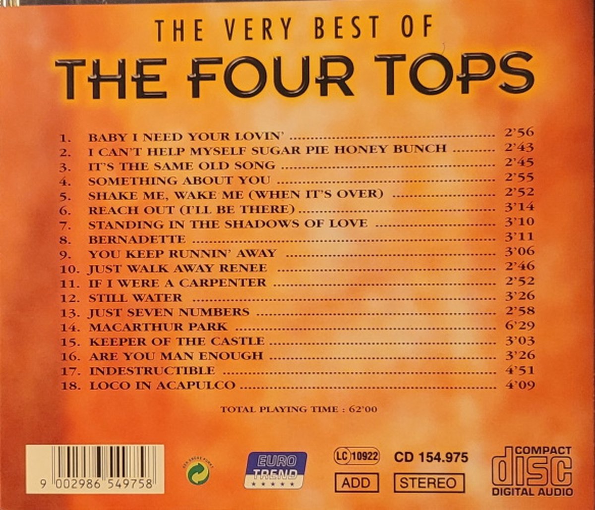 FOUR TOPS,THE THE VERY BEST OF, The Four Tops | CD (album) | Muziek ...