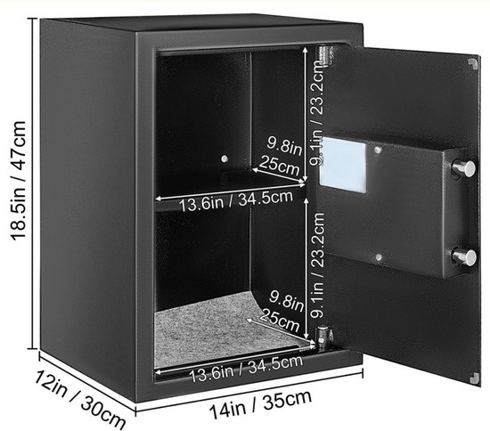 Currero Kluis - Kluis Brandwerend - Kluisje Met Cijferslot - Kluisje ...