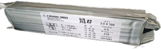 Fusionpoint 2,0 mm RVS elektrode 308L (210 stuks / 2,5kg) | bol.com