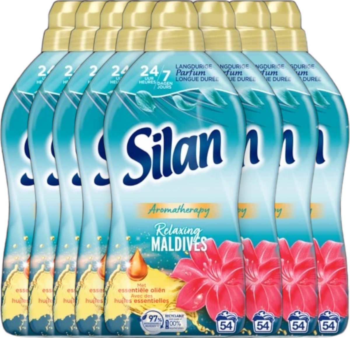 Silan Aroma Therapy Relaxing Maldives Wasverzachter - 8 x 54 wasbeurten ...