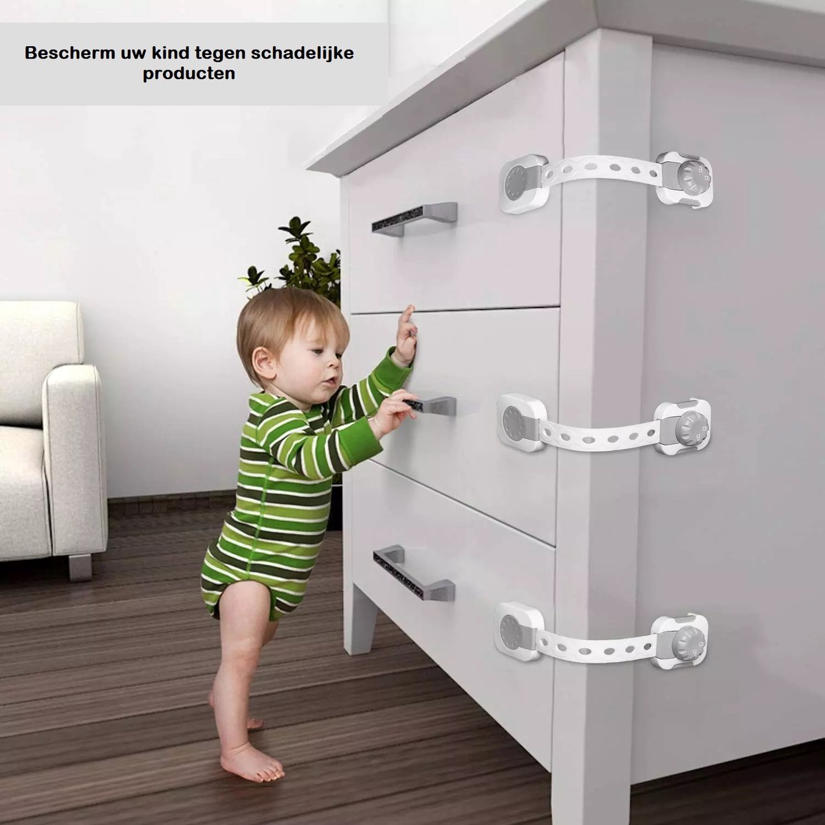 Kinderslot kastjes - Zelfklevend kinderslot - Dubbel op slot ...