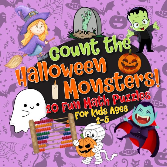 Easy math puzzles for kids 1 - Count the Halloween monsters! (ebook ...