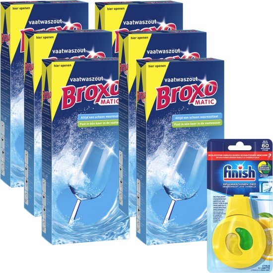 Broxo Matic Vaatwaszout 5 x 1kg |+ Finish Vaatwasverfrisser Citroen en ...