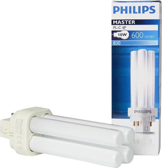 Philips MASTER PL-C 10W 830 4P fluorescente lamp G24q-1 Warm wit 2 ...