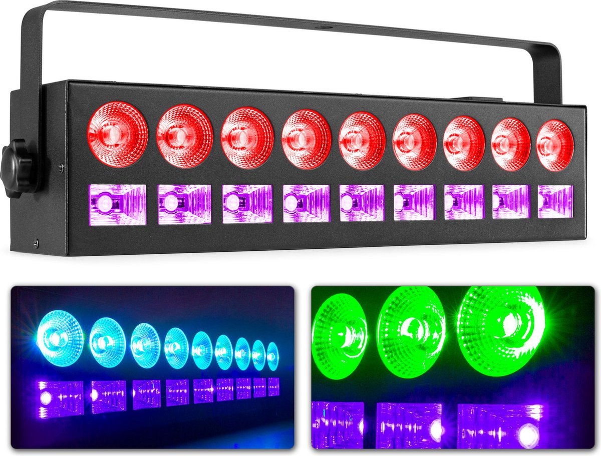 LED bar RGBW-UV - BeamZ LCB99 - met 9x 4W RGBW LED's + 9x 3W UV ...