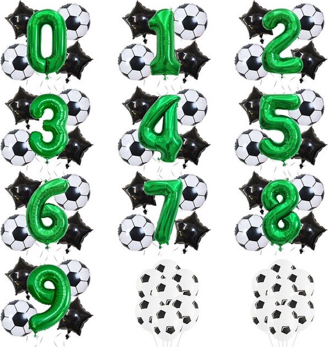 Voetbal Decoraties Nummers Helium Folie Globos Voetbal Ballonnen ...