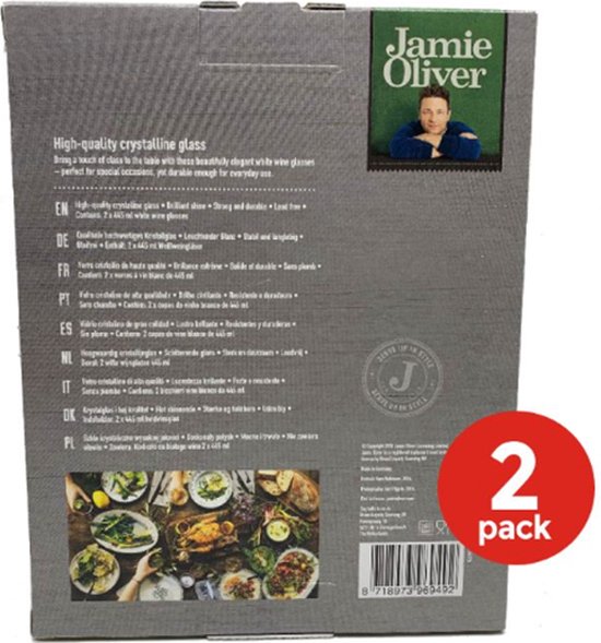 4 Jamie Oliver Wijnglazen - Witte Wijn - Set van 4 (445ml) | bol