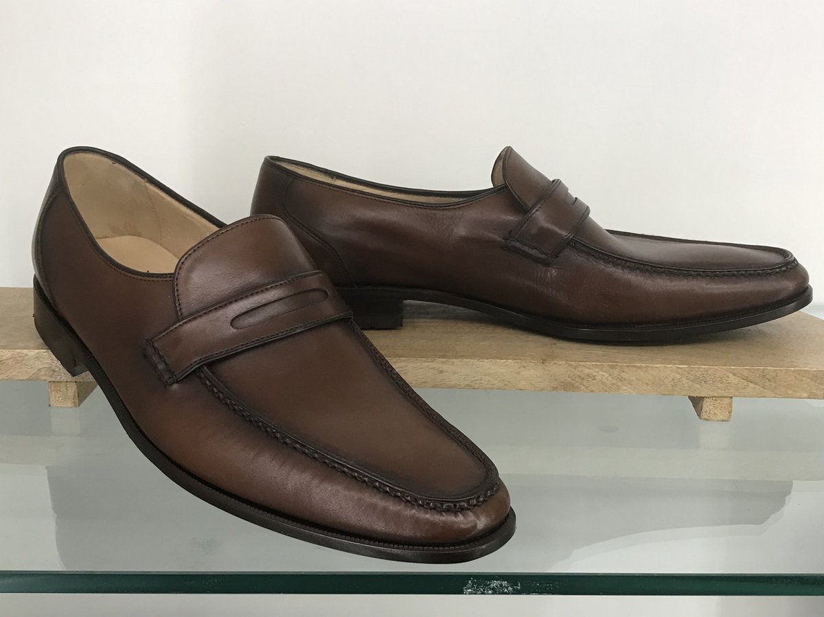 Ambiorix - Bruin leren instappers - Maat 45 - Mocassins - Veterloze ...