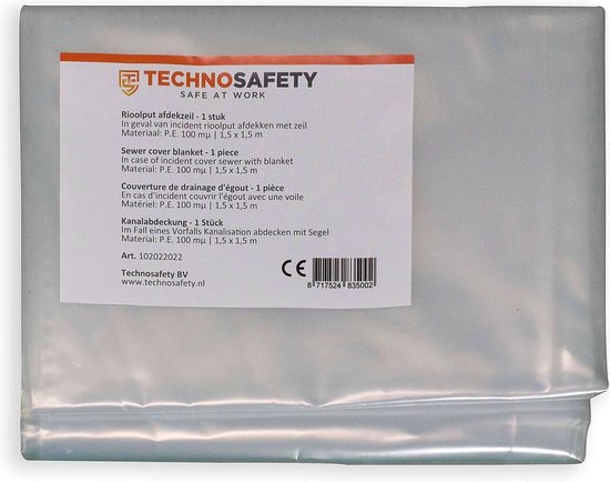 Technosafety Riool Afdekzeil 150 x 150 cm - 100my - PE | bol.com