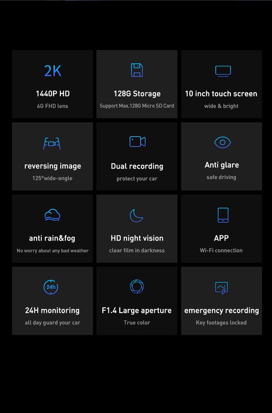 DDPai Mola E3 2CH Full Mirror Wifi QuadHD dashcam voor auto | bol.com