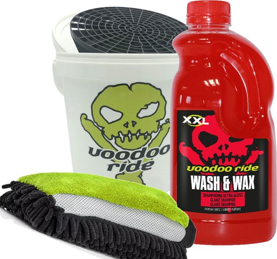 VooDoo Ride Wash en Wax pakket bestaande uit; 1 Emmer 10 Ltr met grit ...