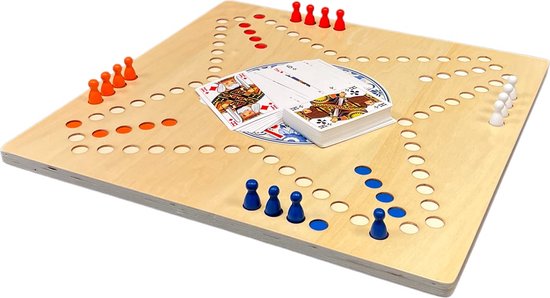 Bordspel Keezen - Keezenspel Luxe houten uitvoering - Dubbelzijdig ...