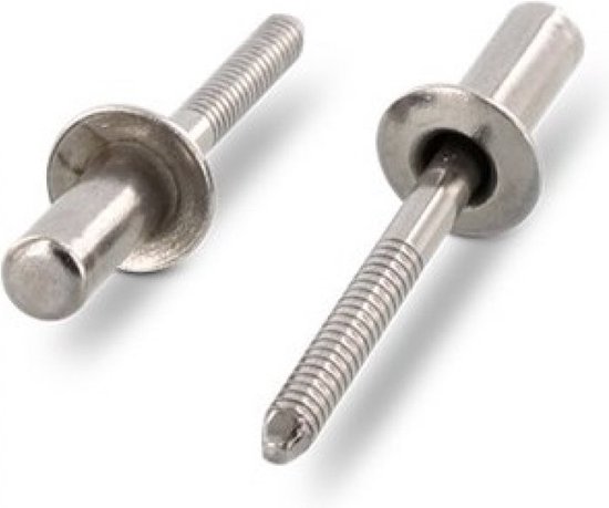 (24 STUKS) 3,2X6 POPNAGEL GESLOTEN WATERDICHT (BLINDKLINKNAGEL) RVS-A2 ...