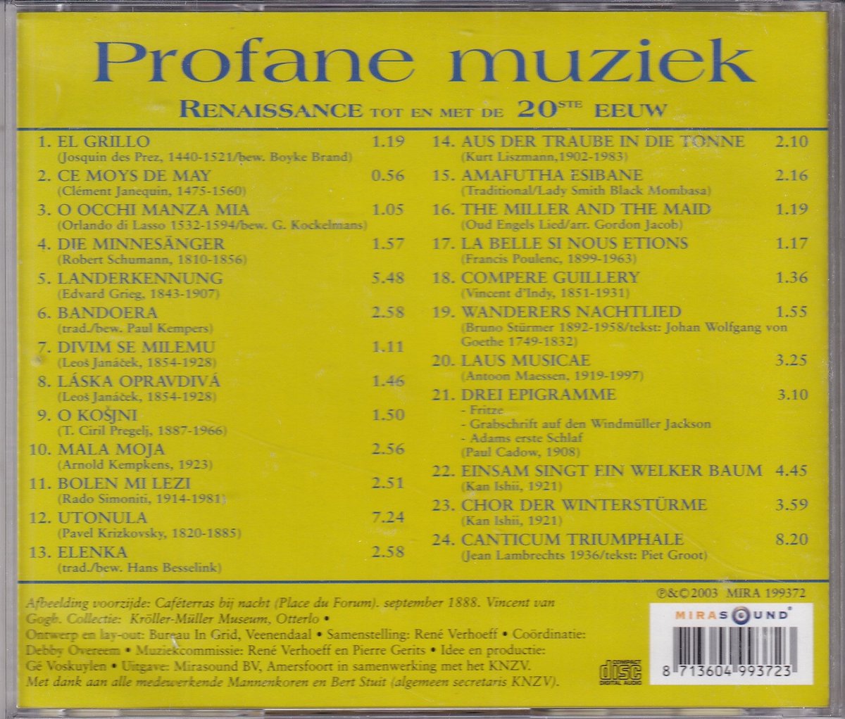 Profane muziek, Renaissance tot en met de 20ste eeuw - 150 Jaar ...