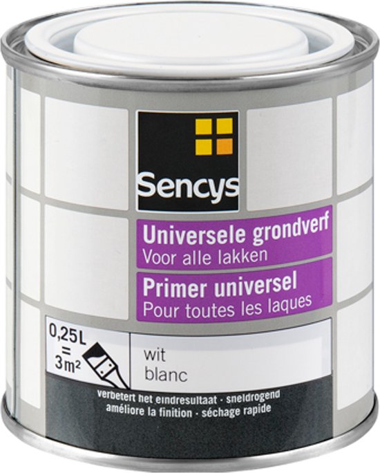 Sencys Universele Grondverf - Waterbasis - Wit - 250ml | bol.com