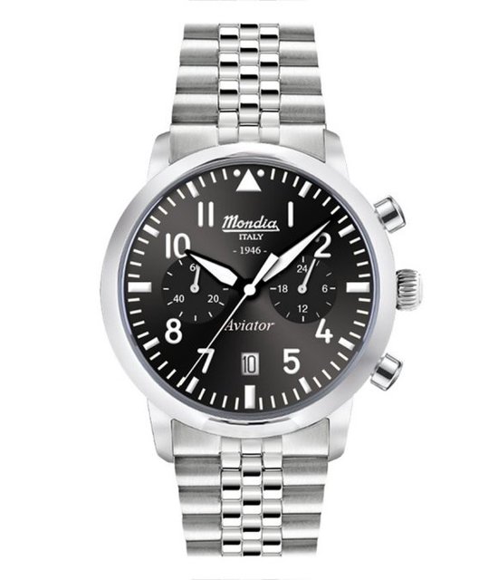 Mondia - MI-781-SS-03BK-GB - Polshorloge - HERITAGE - Heren - Quartz ...