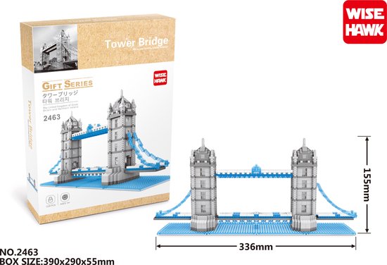 Nanoblock, Brickkies®, Tower Bridge, 1228 Bouwblokjes | bol.com