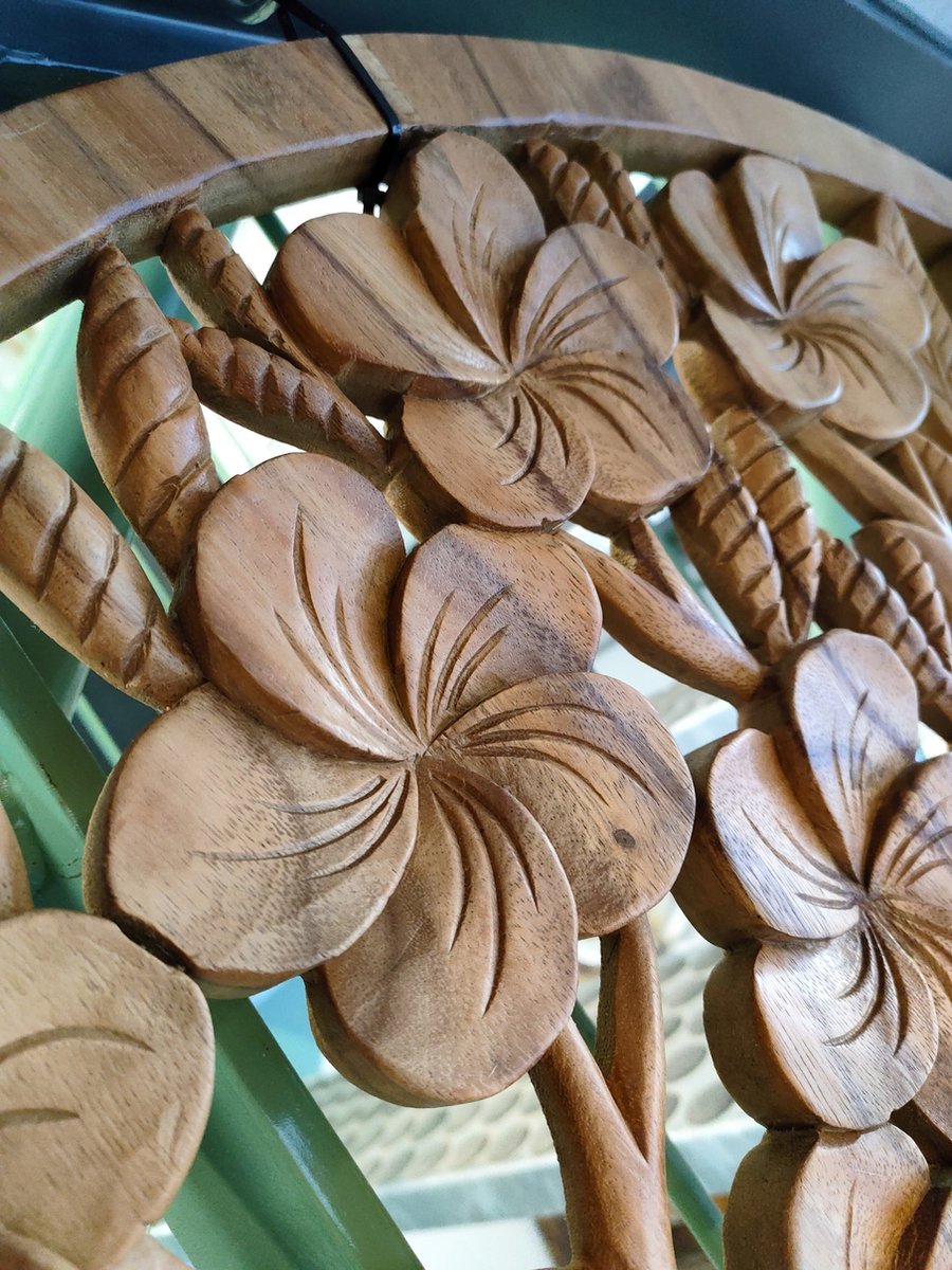 Wandpaneel Hout Rond Levensboom Met Bloem En Blad 80cm - Wanddecoratie ...