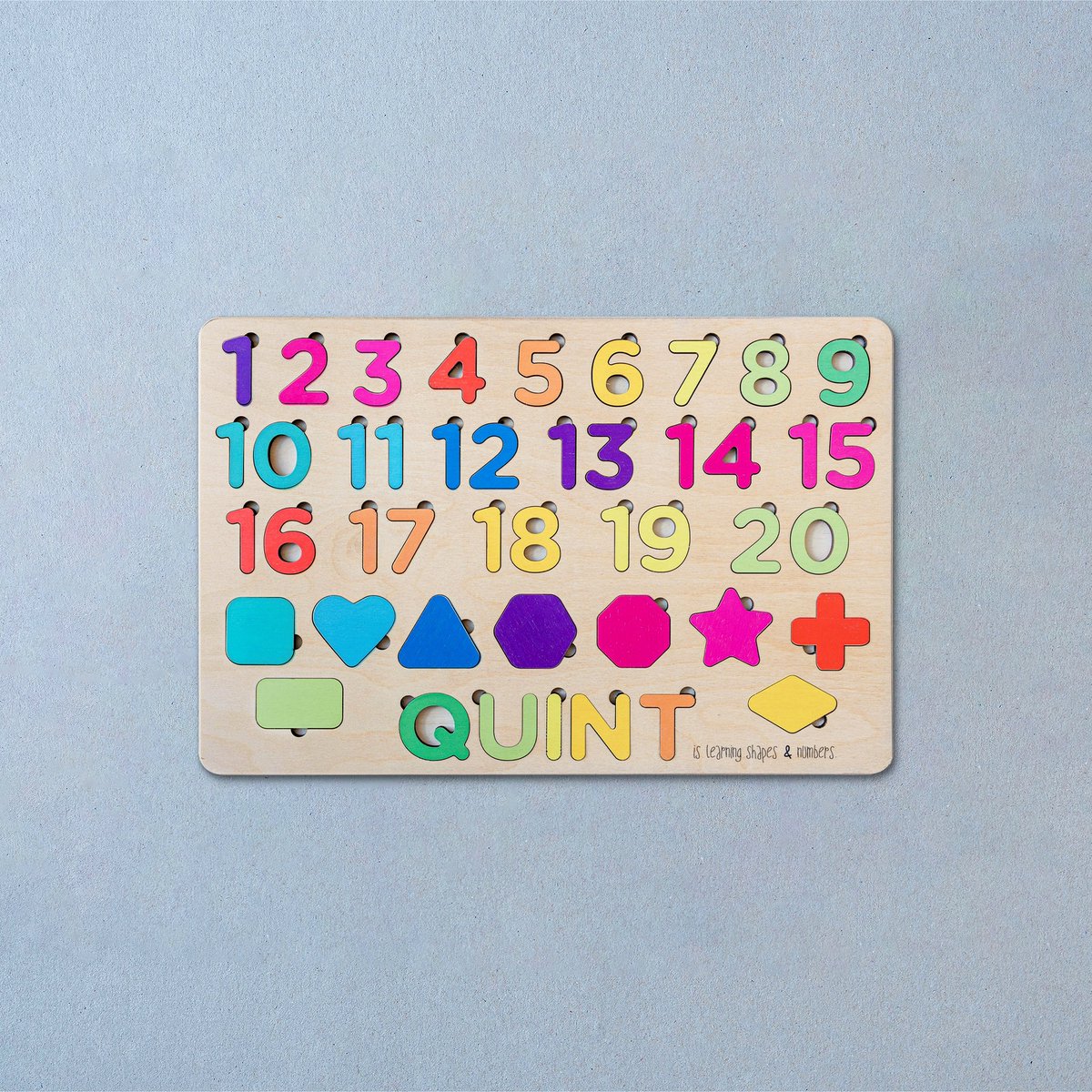 Naampuzzel - Shapes & Numbers (XL) - baby puzzel - eigen naam ...