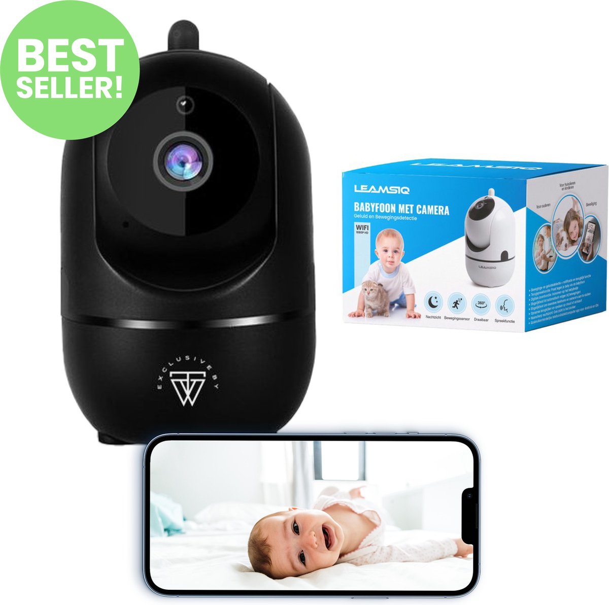 Full HD Wifi Babyfoon met Camera – Bewakingscamera – NL iOS/Android App ...