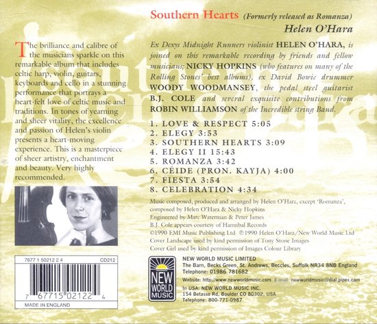 Helen O'Hara - Southern Hearts (CD), Helen O'Hara | CD (album) | Muziek ...