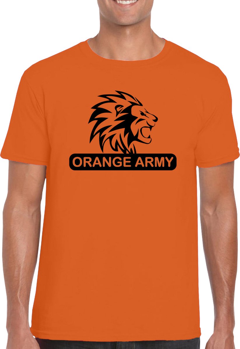 ORANGE ARMY herenshirt - Oranje met zwart - Maat XXL - Korte mouwen ...