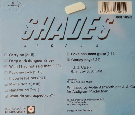 Shades, J. J. Cale | CD (album) | Muziek | bol