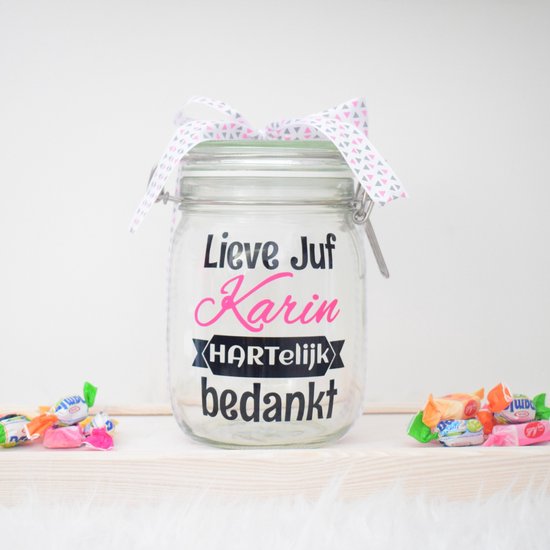 Bedank potjes Juf of meester - snoeppot | bol.com