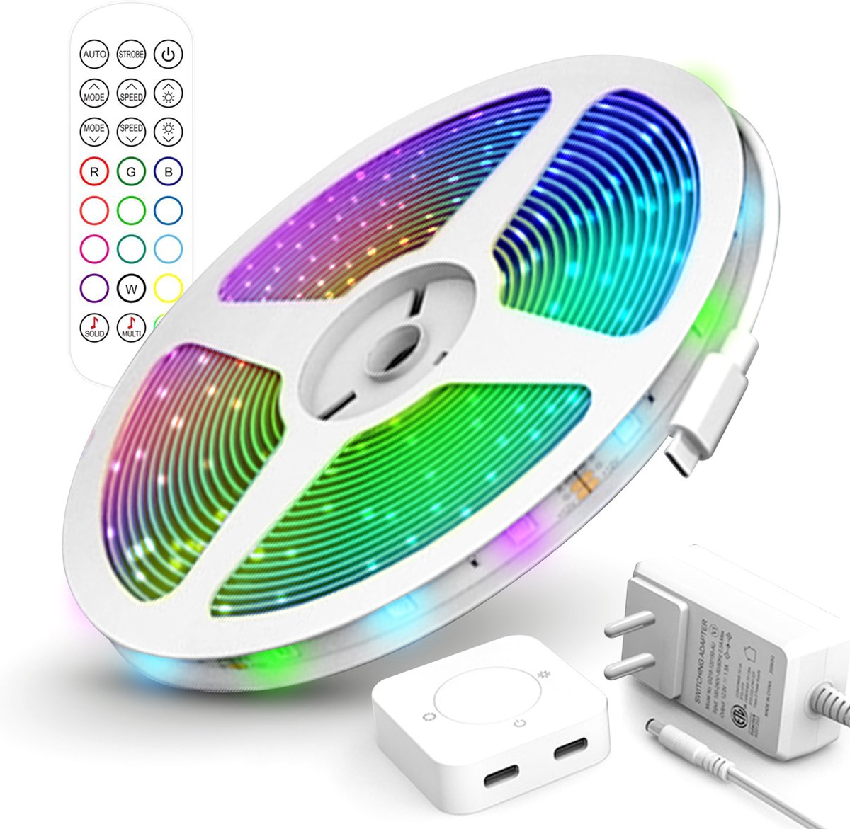 TBFY® - LED strip 2 x 7.5M Op 1 Stekker - Multi color - Dimbaar ...