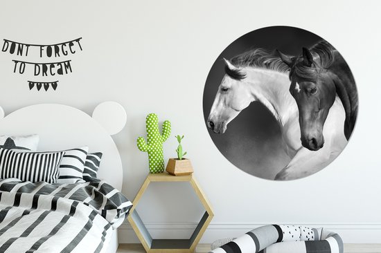 WallCircle - Behangcirkel - Zelfklevend behang - Dieren - Paarden - Natuur - ⌀ 120 cm... | bol