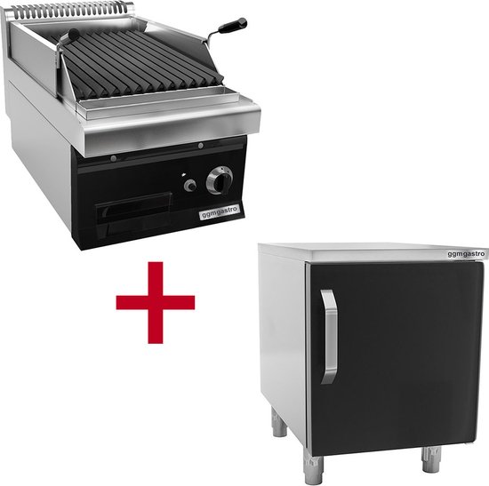 Lavasteen grill op gas - 7 kW - grillrooster kantelbaar incl. onderstel ...