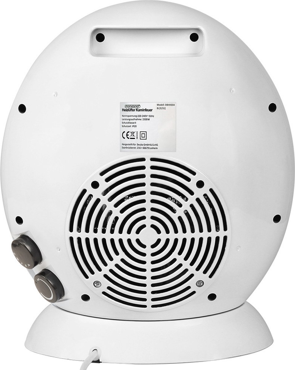 Monzana Elektrische Kachel - LED Vlam effect 2 Standen – Wit | bol.com