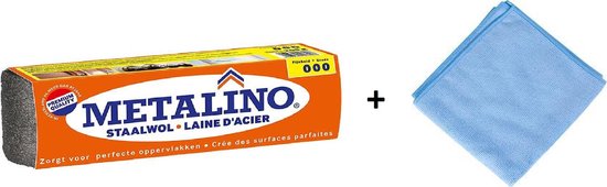 Metalino - Staalwol - Fijn - Fijnheid 000 + Microvezeldoek ...